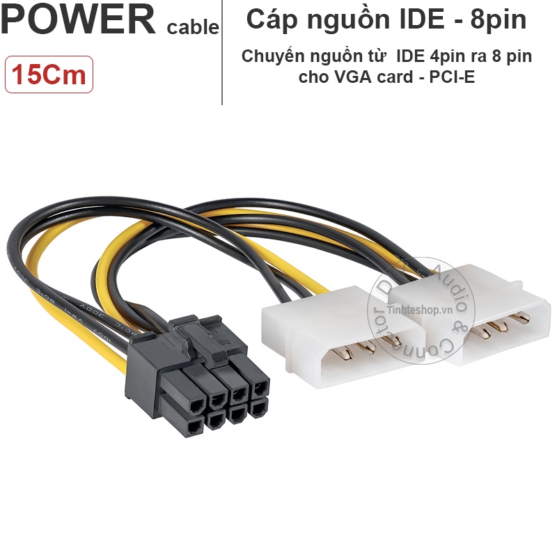 Cáp 2 Molex IDE 4pin sang 8pin cho VGA card - Dây nguồn 4 pin sang 8 ...