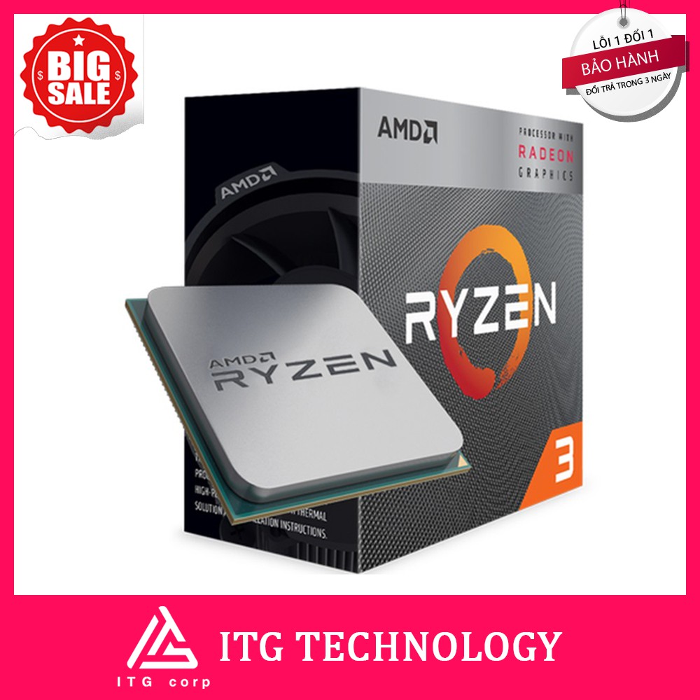 CPU AMD Ryzen 3 3200G (3.6GHz turbo up to 4.0GHz, 4 nhân 4 luồng, 4MB ...