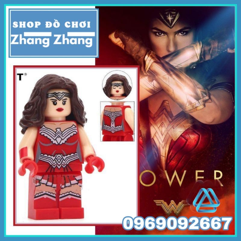 Xếp hình mô hình Wonder Woman Santa Siêu anh hùng nữ chiến binh Justice ...