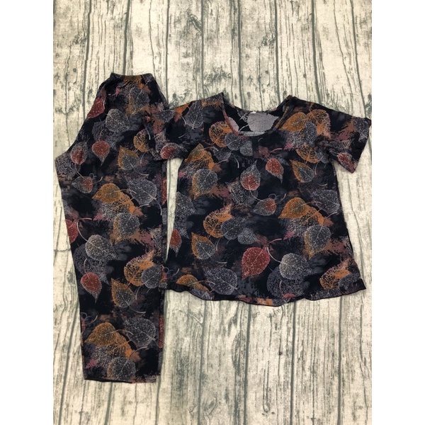 bộ quần dài tôn nhung tay lỡ trung niên (40-80kí) | Shopee Việt Nam