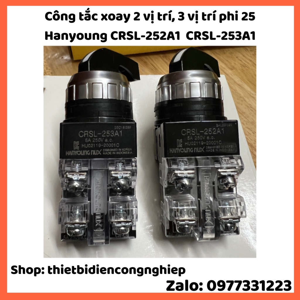 Công Tắc Xoay Phi 25 2 Vị Trí, 3 Vị Trí HanYoung CRSL-252A1 CRSL-253A1 (HANYOUNG NUX) | Shopee ...