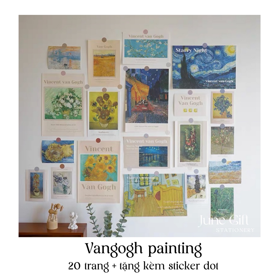 (TẶNG 48 STICKER DOT) Postcard, tranh nghệ thuật retro, vintage decor ...