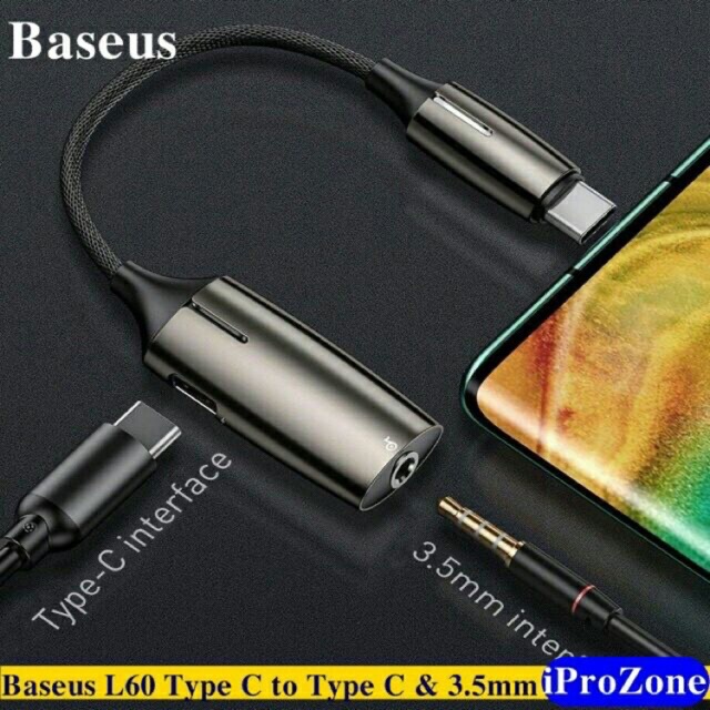 Cáp OTG chuyển Type C ra tai nghe 3.5mm + Sạc type C Chính hãng Baseus ...