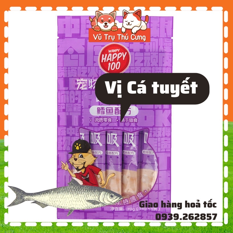Súp Thưởng Cho Mèo Wanpy Happy 100 (Gói 5 thanh) | Shopee Việt Nam