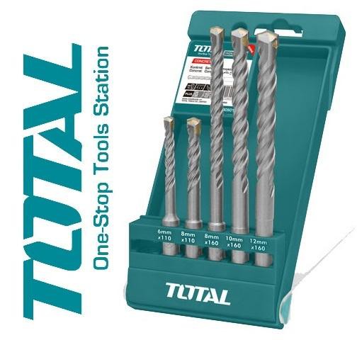 Bộ mũi khoan bê tông đầu gài SDS 5 chi tiết Total TAC190501 | Shopee ...