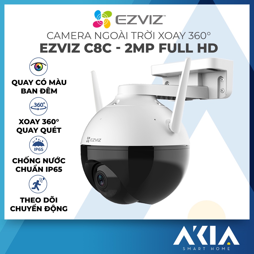 Camera Ezviz C8C/ C8W 4MP Wifi quay quét 360 độ Full HD 1080p (Có màu ...