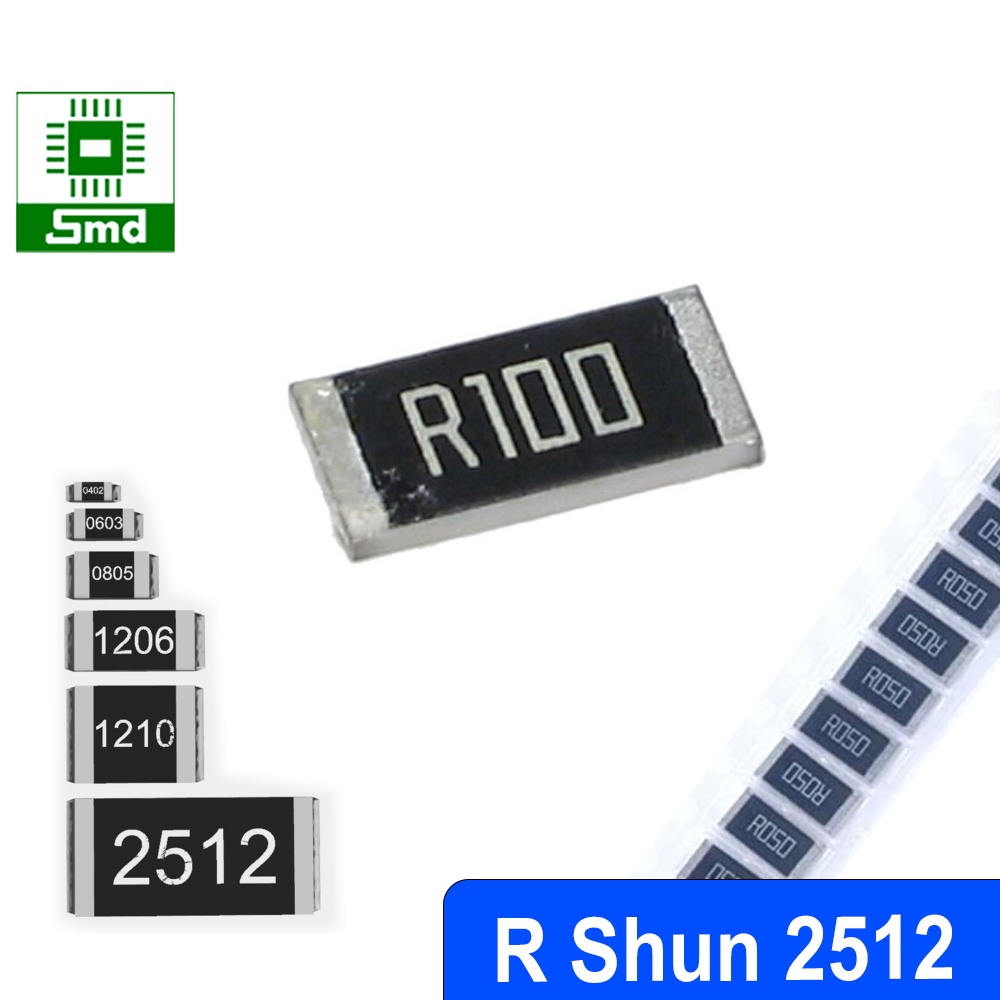 Điện trở 2512 Smd 1w 1% 5% điện trở công suất shunt các giá trị 0.1r 0.1 Ohm R100 0.05R 0.01R ...