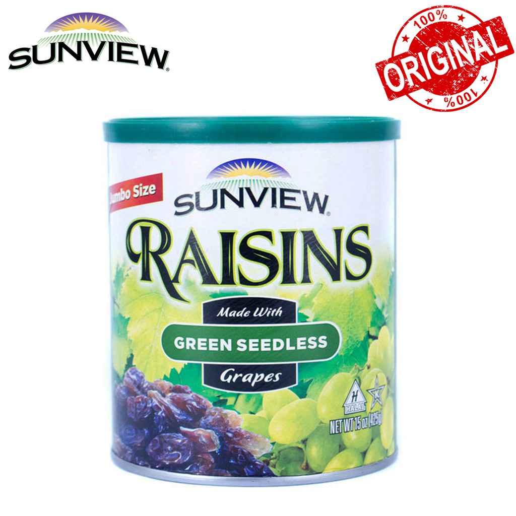 NHO KHÔ XANH RAISINS MADE WITH GREEN SEEDLESS GRAPES SUNVIEW 425 GRAM ...