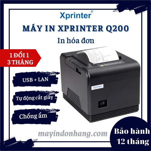 Máy in hóa đơn Xprinter Q200 [K80 2 Cổng USB + LAN] | Shopee Việt Nam
