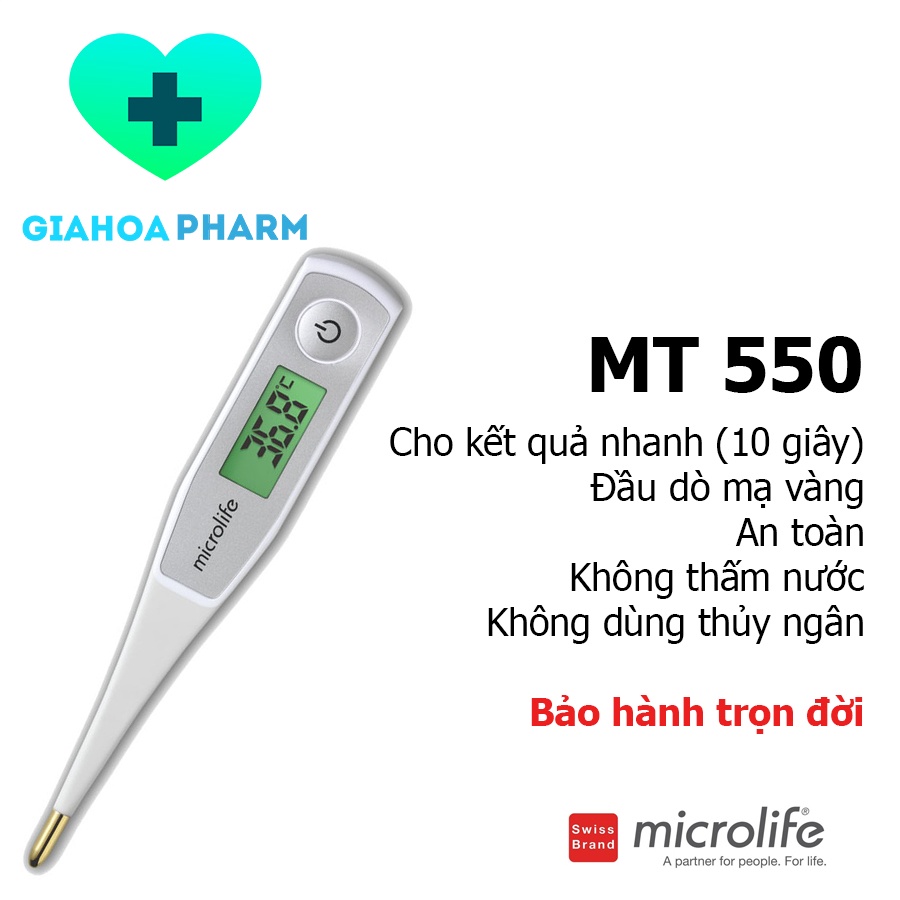 Nhiệt kế điện tử Microlife đầu dò mạ vàng - MT550 | Shopee Việt Nam