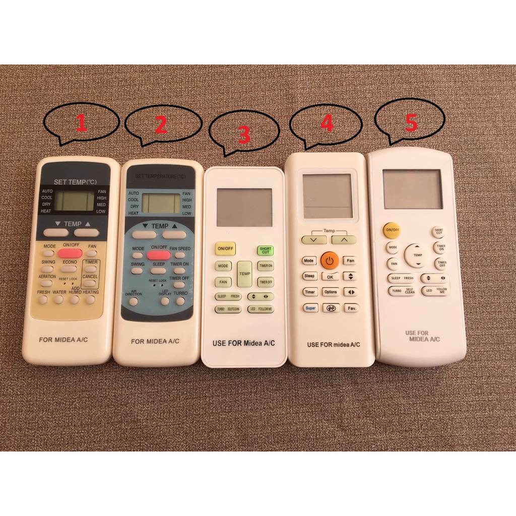 Remote Điều Khiển điều hòa Midea tất cả các loại,remote điều hòa Midea ...