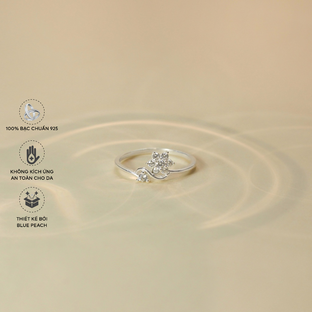 Nhẫn Tay Bạc Blue Peach Hoa 6 Cánh Đá NT358 | Shopee Việt Nam