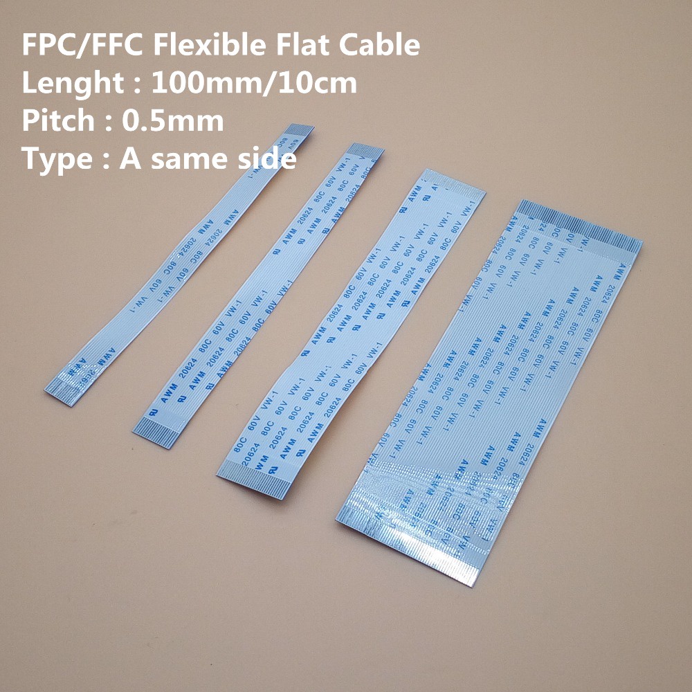5 Chiếc FPC Cáp Phẳng Linh Hoạt FFC 0.5MM 100MM Một Loại Giao Diện 4P 6P 8P 10P 12P 14P 16P 18P ...