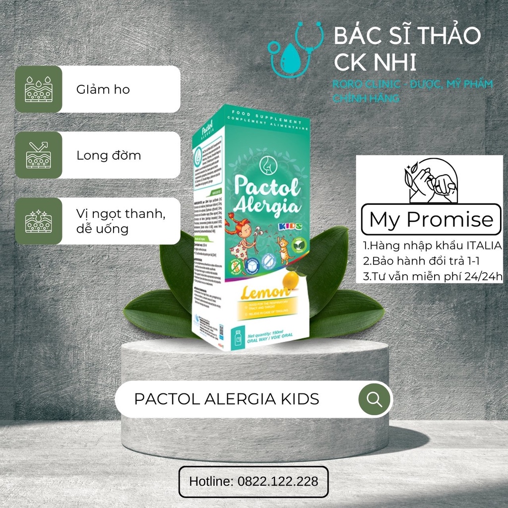 PACTOL ALERGIA KIDS - SIRO GIÚP GIẢM HO, DỊU MÁT HỌNG CHO BÉ | NHẬP ...
