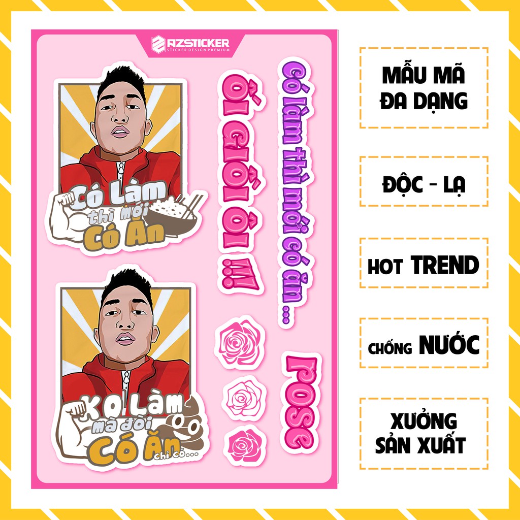 Sticker Huấn Hoa Hông Set 5 Hình Azsticker - Hình Dán Huấn Rose Dán Máy ...