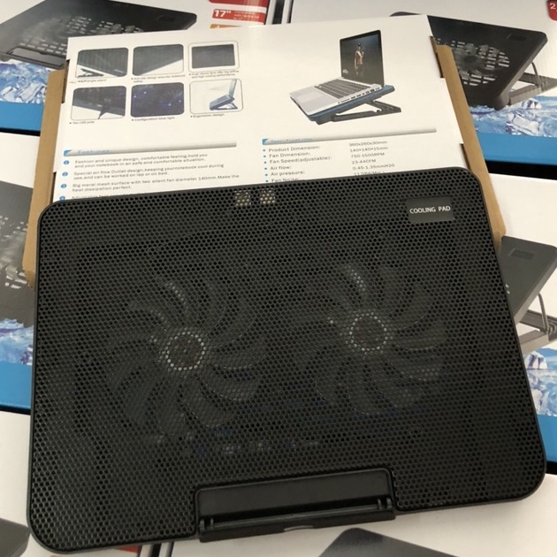 Đế tản nhiệt Laptop Cooling Pad N99 - 2 quạt, đèn led, 3 nấc nâng lên ...