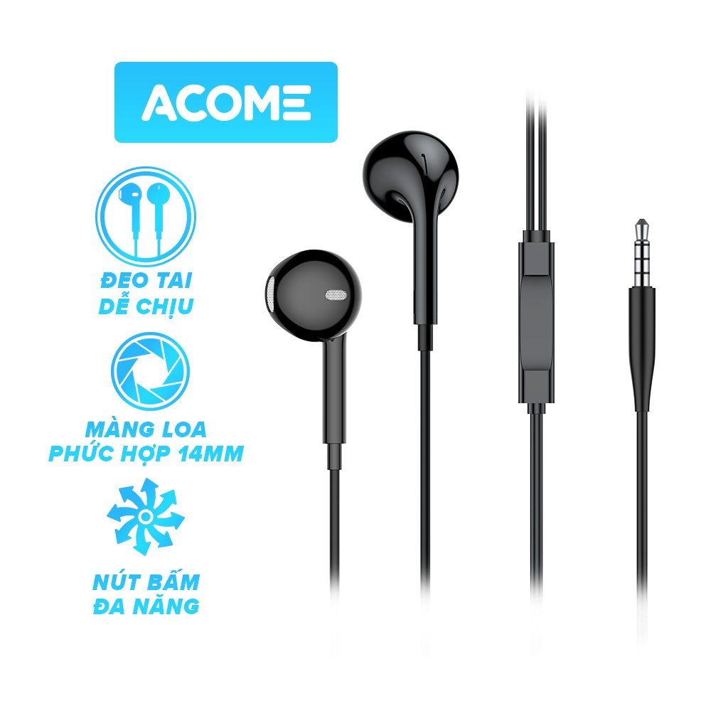 Tai nghe nhét tai ACOME AW01 Âm Thanh HD Tích Hợp Mic Đàm Thoại Và Điều ...