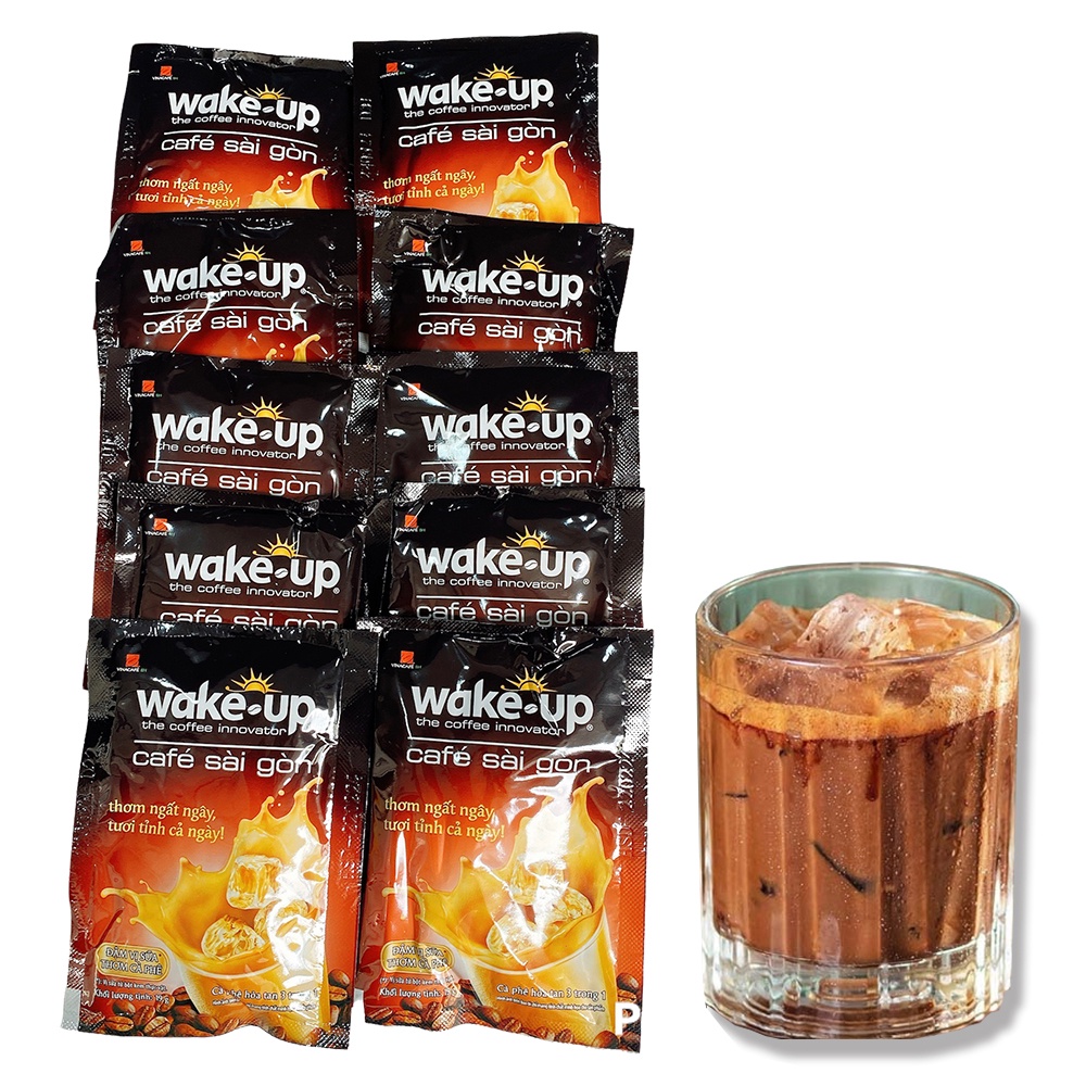 [UỐNG LÀ GHIỀN ] Combo 43 gói Cà phê sữa Wake up - vị truyền thống (Mỗi ...
