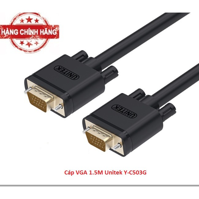 Cáp VGA 1.5M Unitek Y-C503G Chính Hãng bh 12 tháng | Shopee Việt Nam