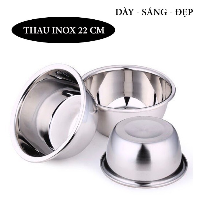 INOX - DÀY - Thau inox 22 cm hàng cao cấp sáng đẹp | Shopee Việt Nam