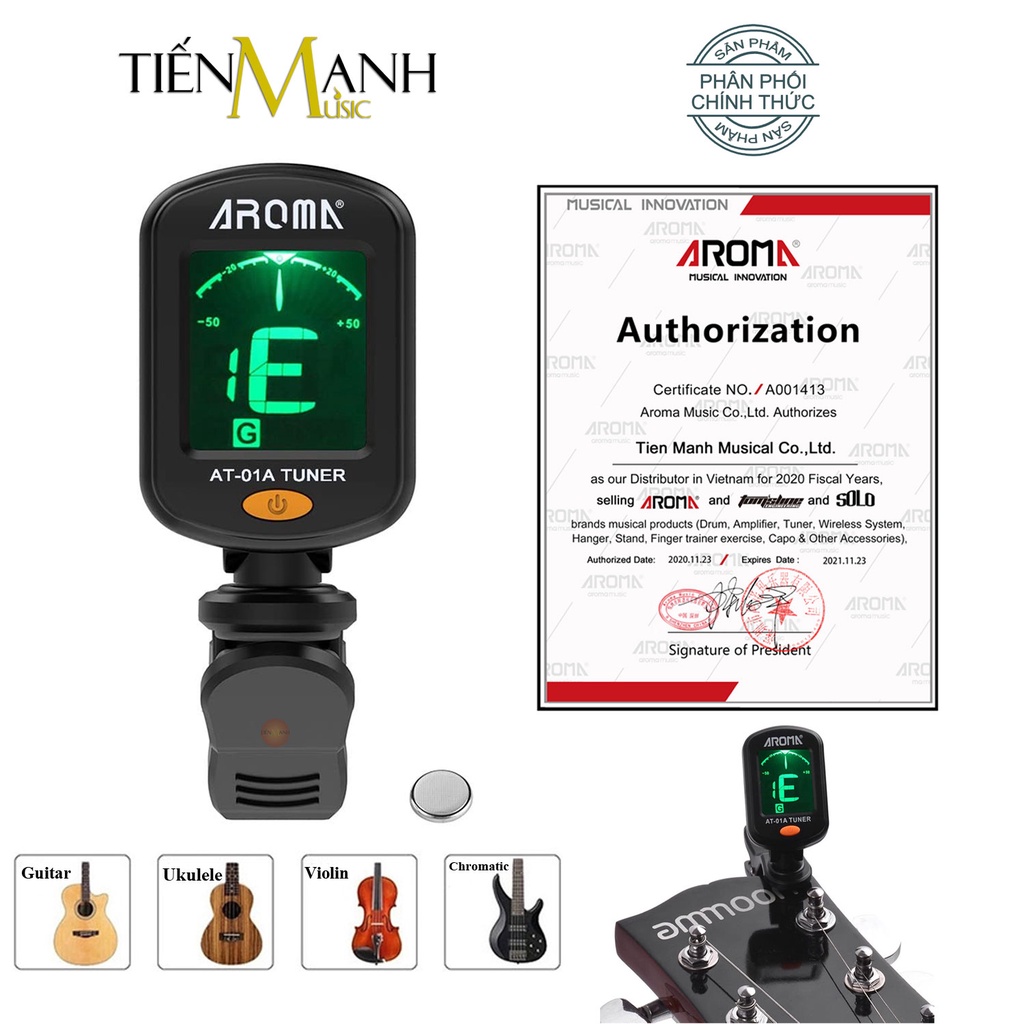 [Chính Hãng] Aroma AT-01A Máy lên dây Đàn Guitar, Ukulele, Violin Tuner ...