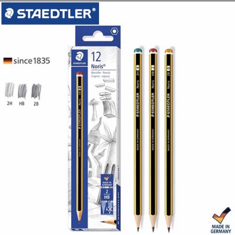 1 hộp bút chì STAEDTLER sọc vàng ĐỨC xịn 2B có 12 bút hàng chất lượng ...