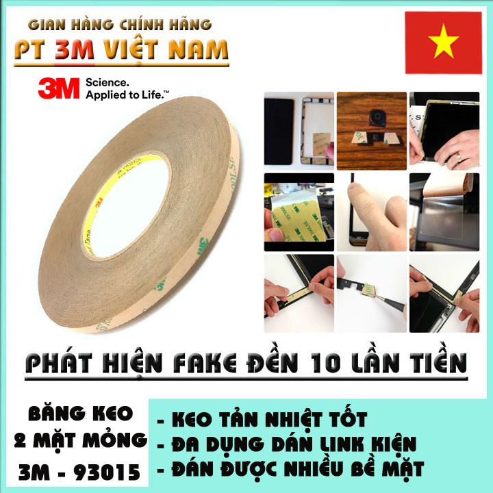 Băng keo 2 mặt mỏng 3M 93015 300LSE dán cảm ứng , dán ốp da chịu nhiệt ...