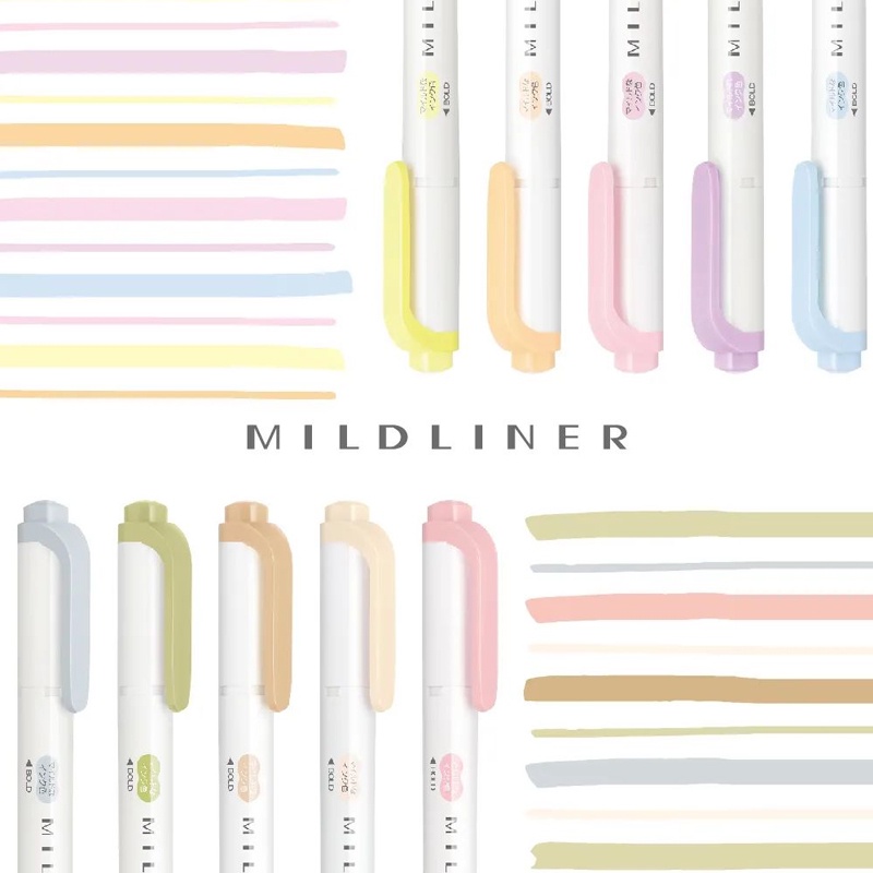 Zebra Mildliner WKT7 New Highlighter, Double Sides Highlighter, Fine ...
