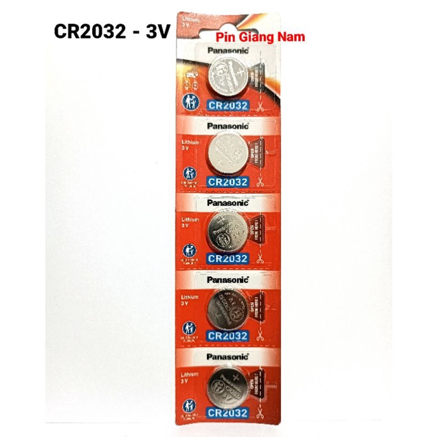 Pin CR2032 Panasonic 3V Lithium vỉ 5 viên | Shopee Việt Nam