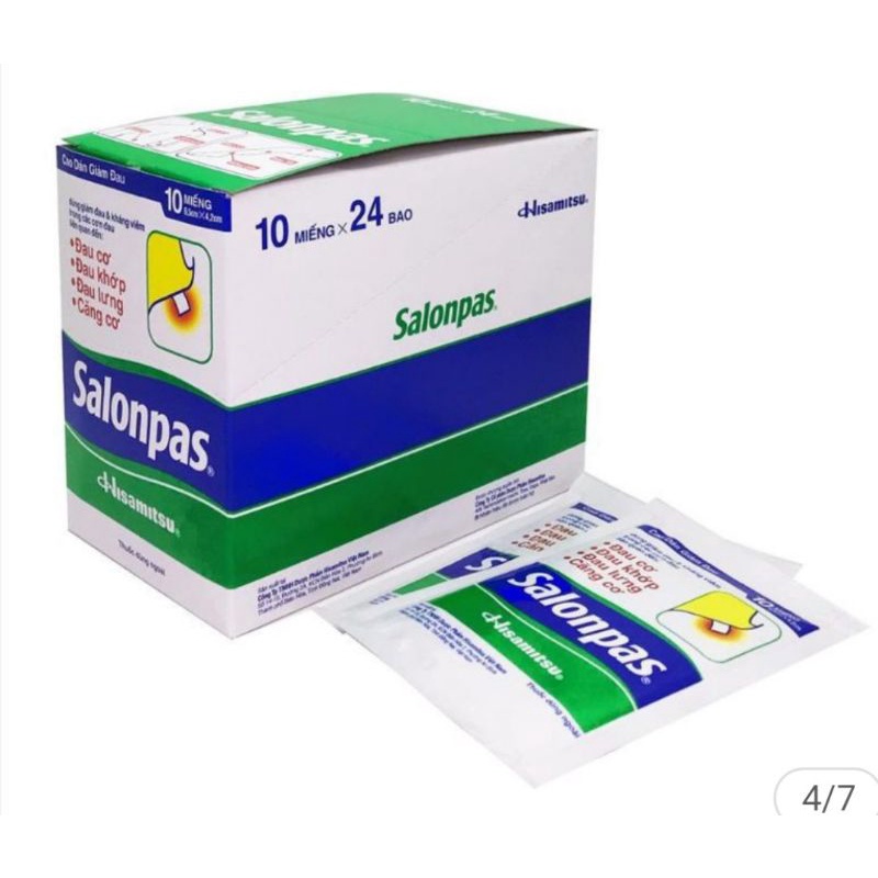 Combo 4 gói Cao dán Salonpas ( Gói 10 miếng) - Cam kết bán hàng chính ...