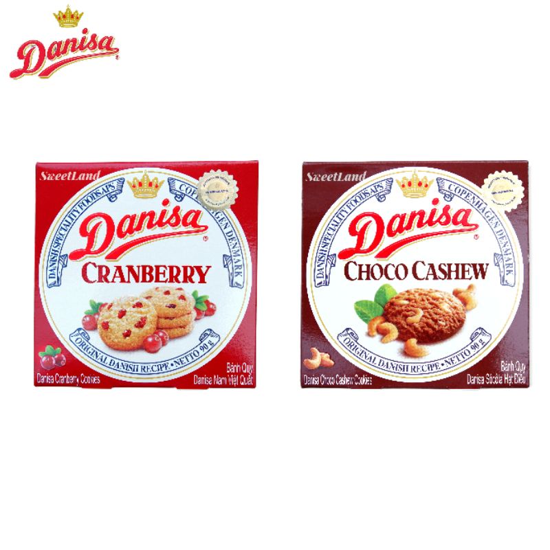 Bánh quy Danisa nam việt quất và socola hạt điều hộp 90g | Shopee Việt Nam