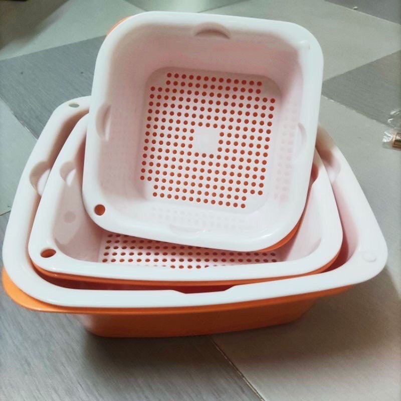 Bộ thau rổ nhựa vuông ECOCO 6 món Việt Nhật (th) | Shopee Việt Nam