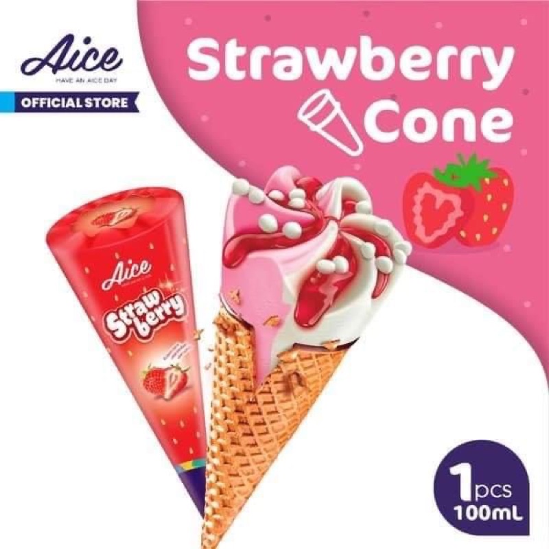 Kem Aice Ốc quế dâu - Strawberry cone (chỉ giao hoả tốc hcm) | Shopee ...