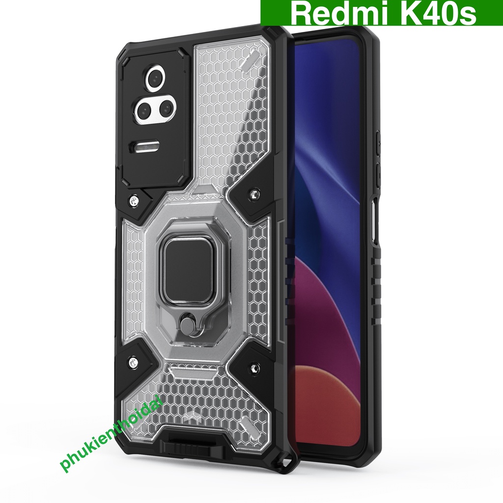 Ốp lưng Redmi K40s / Poco F4 tổ Ong Iring không gian mới chống sốc giá đỡ xem phim bảo vệ camera ...