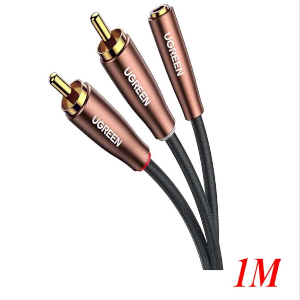Cáp chuyển âm thanh 3.5m sang 2 cổng RCA dương Ugreen 50130 dài 1M Màu ...