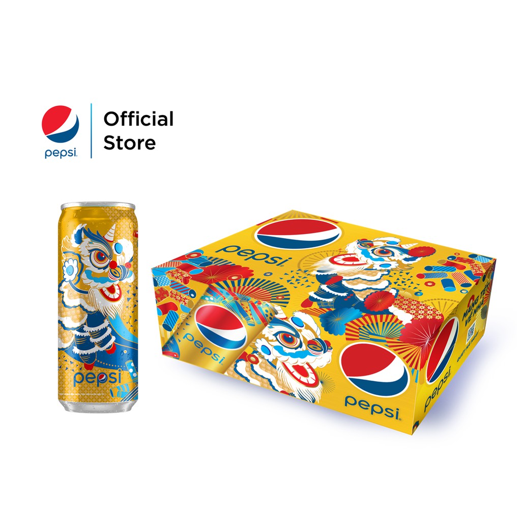 Thùng 24 Lon Nước Ngọt Có Gaz Pepsi Lon Vàng (320ml/lon) - Phiên Bản ...