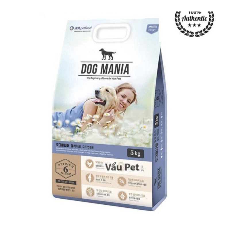 THỨC ĂN HẠT CHO CHÓ DOG MANIA 5kg(HÀN QUỐC) ( thức ăn khô,thức ăn hạt ...