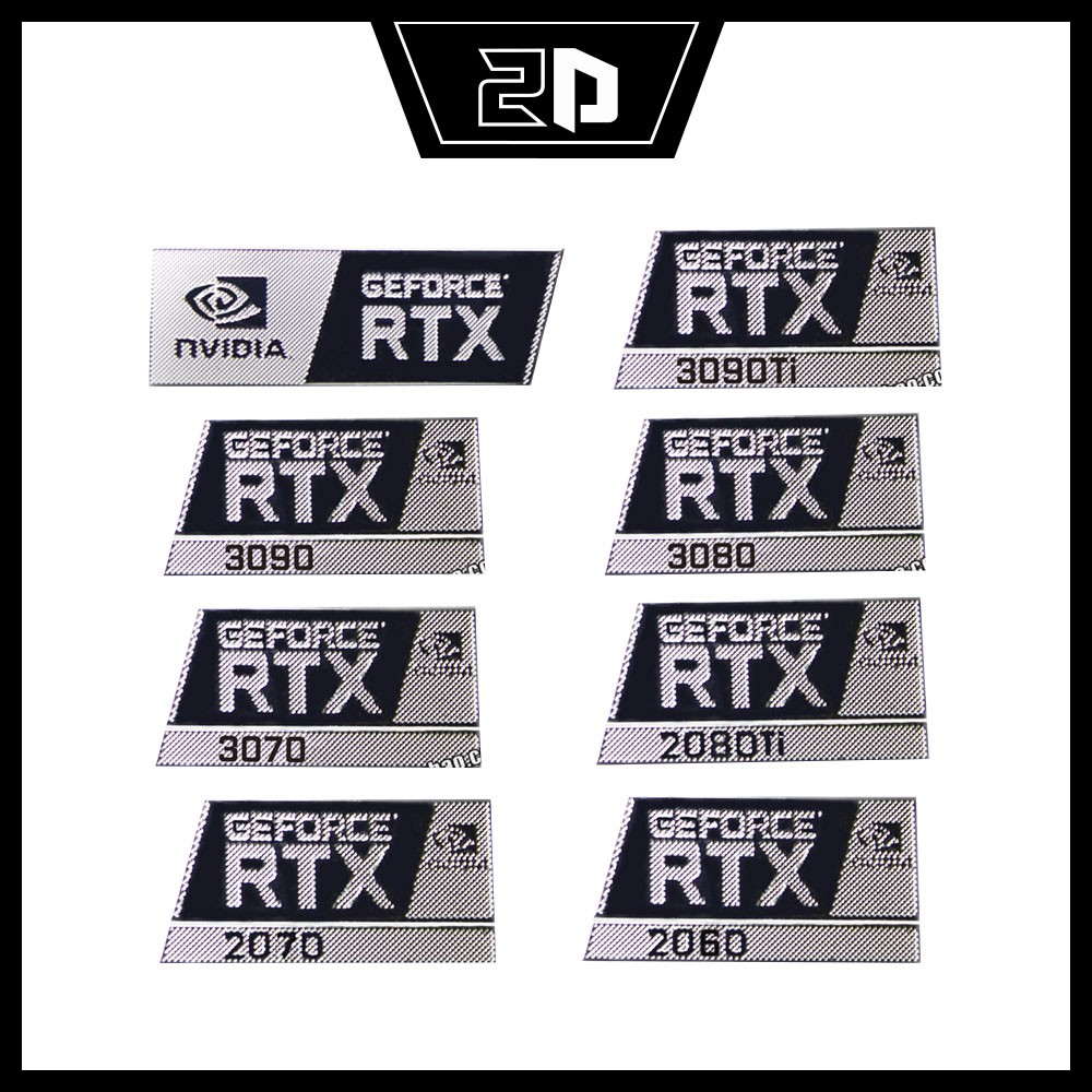 Sticker Nvidia RTX 2080ti/2080/2070 kim loại mạ niken trang trí PC ...