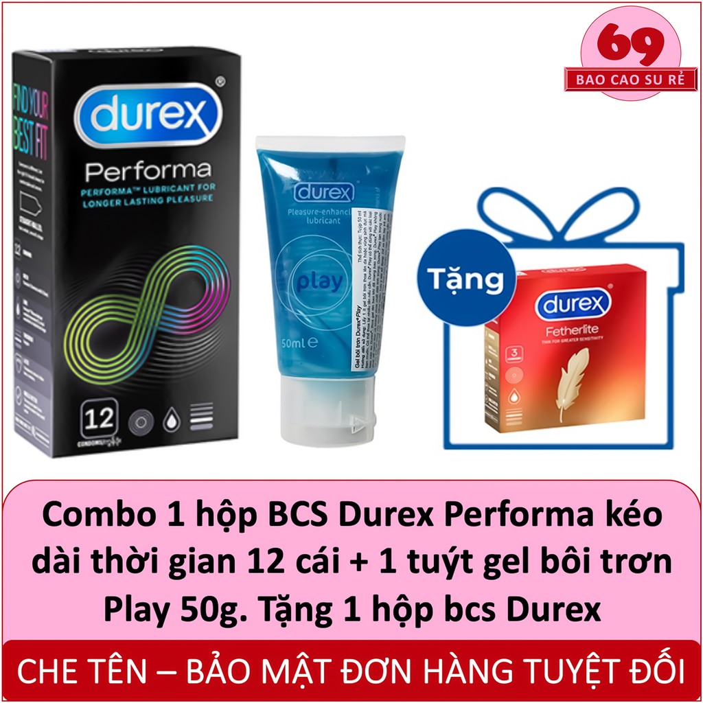 [DEAL HOT] Combo Bao Cao Su Kéo Dài Cuộc Yêu Durex Performa và Gel Bôi ...