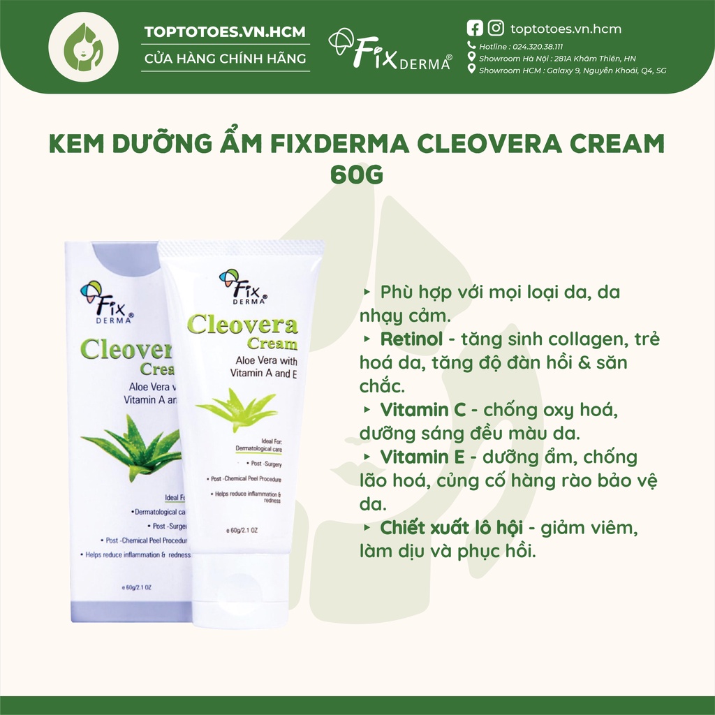 Kem dưỡng ẩm Fixderma Cleovera Cream - 60g [NHẬP KHẨU CHÍNH HÃNG 100% ...