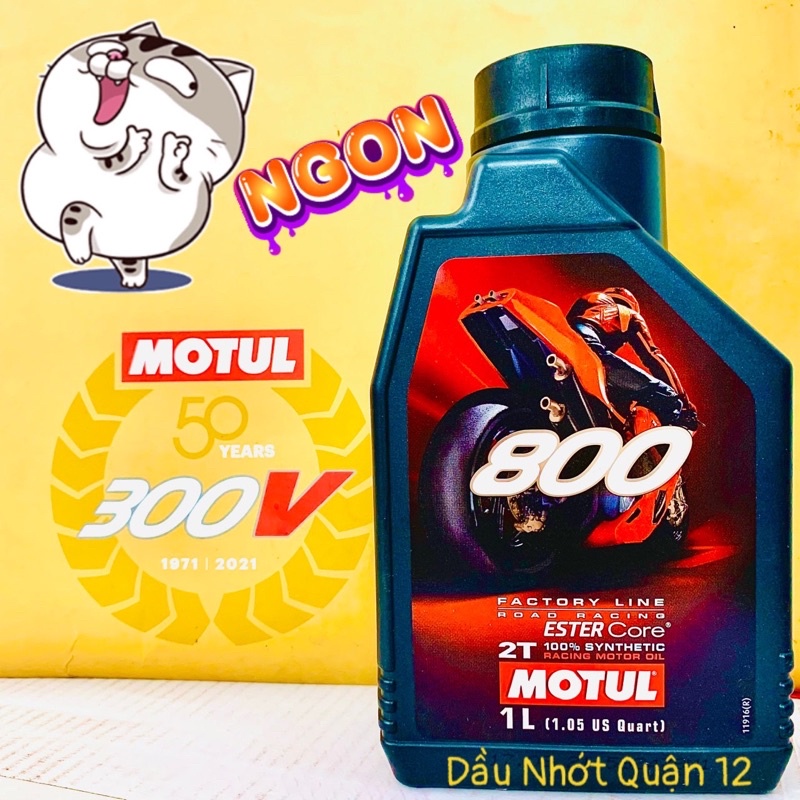 Nhớt Pha Xăng 2 Thì Motul 800 2T Factory Line Road Racing Ester Core ...