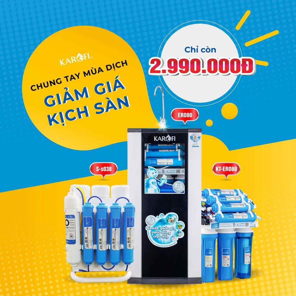 Máy lọc nước Karofi KT-ER080 Chính hãng bảo hành lên tới 3 năm | Shopee ...