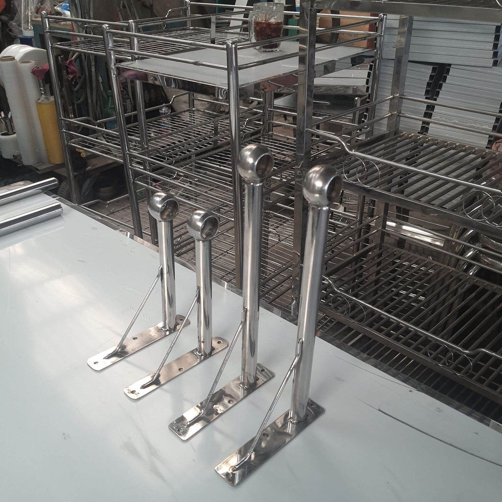 Bộ combo 2 bass inox xỏ ống bắt tường ra 20cm , có chống ke chắc chắn ...