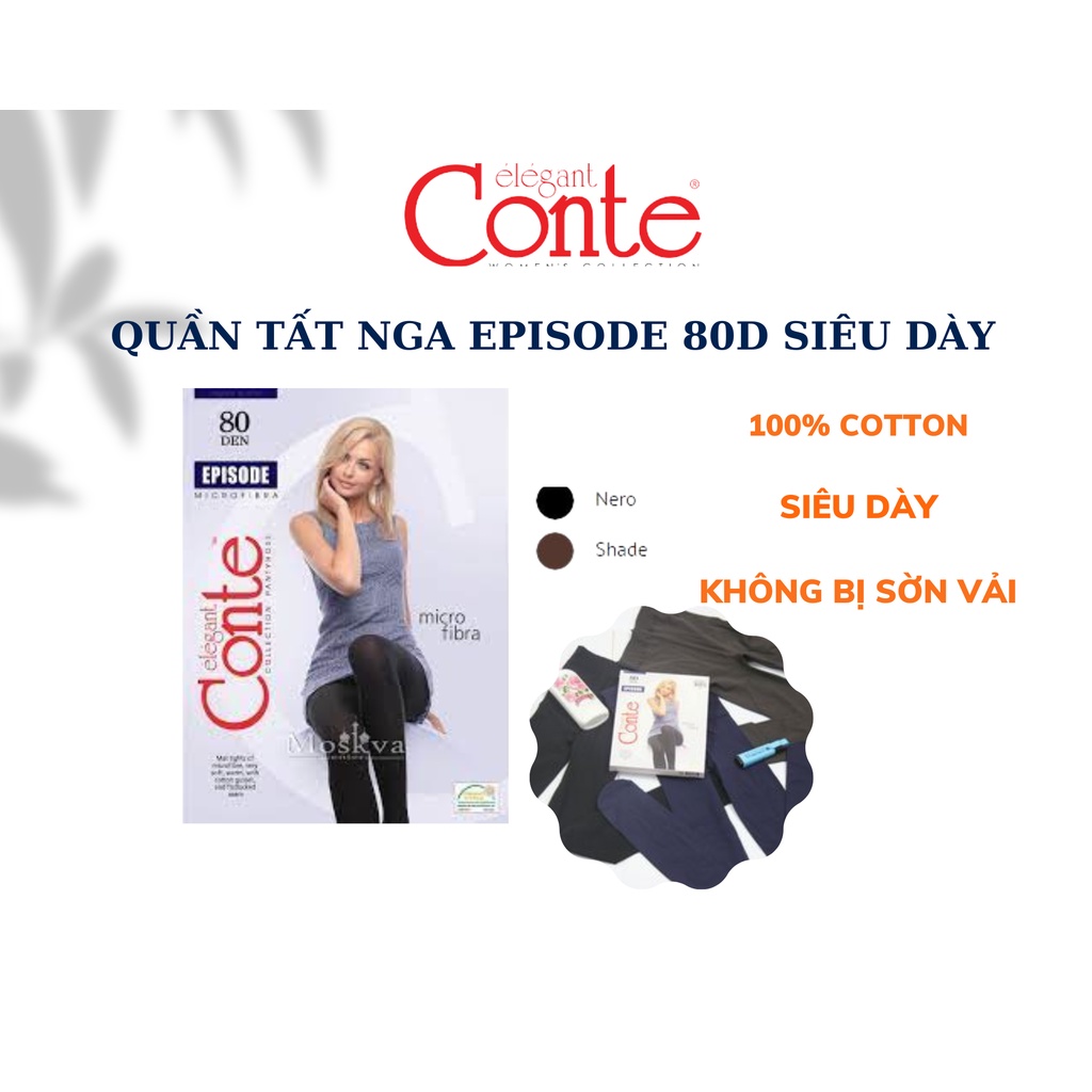 Quần tất Nga Episode 80D CONTE siêu bền, không xù lông, không phai màu, độ dày hợp lý | Shopee ...