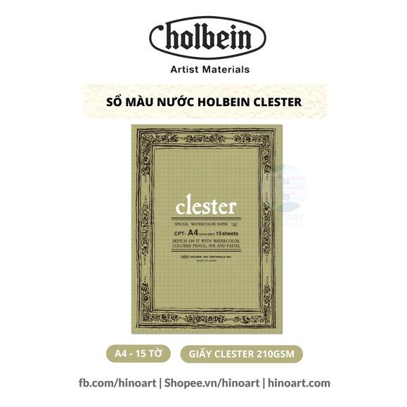 Giấy vẽ Holbein Clester Watercolor Paper - A4 - 15 tờ | Shopee Việt Nam