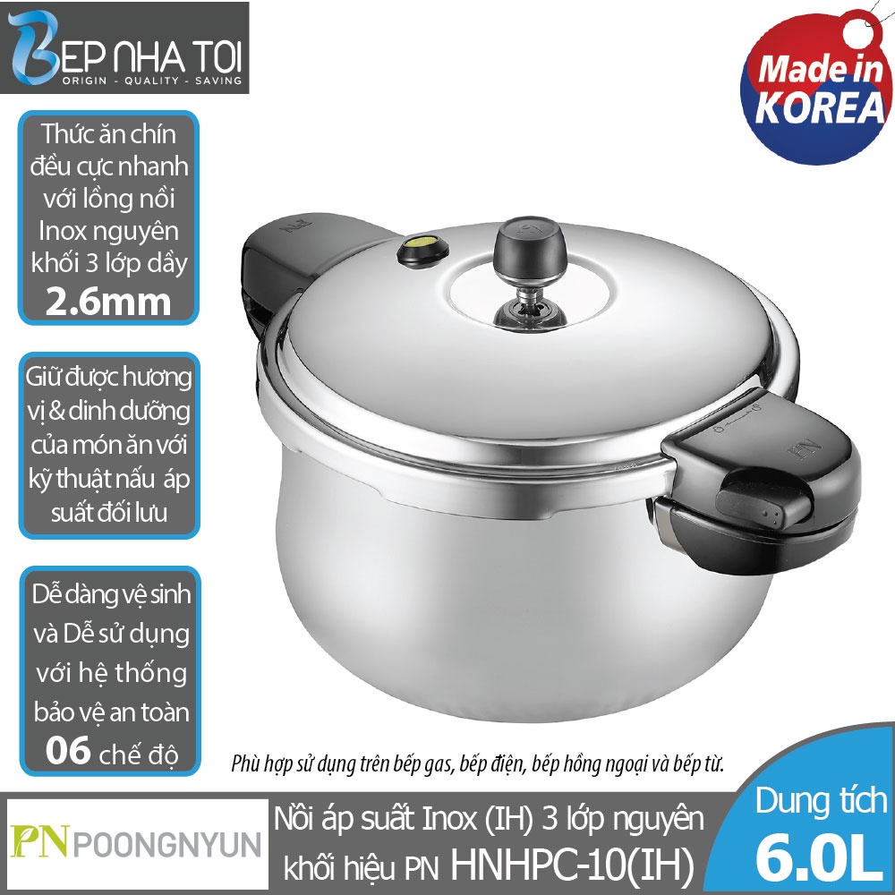 Nồi áp suất Inox IH hiệu PN HNHPC-10(IH) [6.0L] - Hàng chính hãng | Shopee Việt Nam