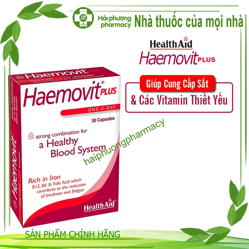 [CHÍNH HÃNG] HealthAid haemovit plus giúp cung cấp sắt và các vitamin ...