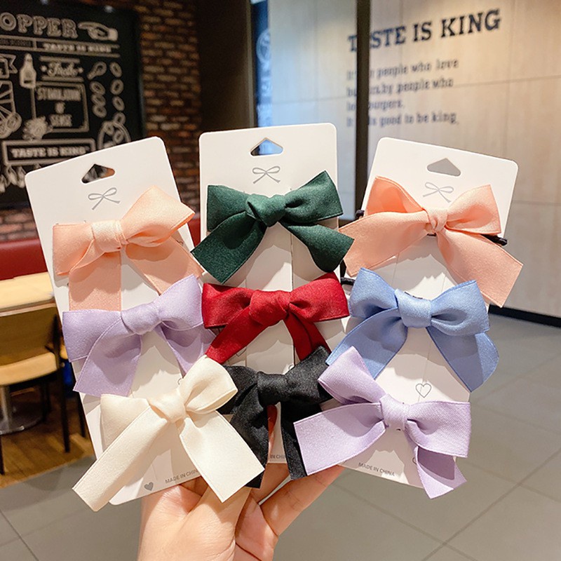 Cặp tóc nơ lớn cặp tóc lụa rủ bản siêu to thanh lịch Hàn Quốc - Y057 ...