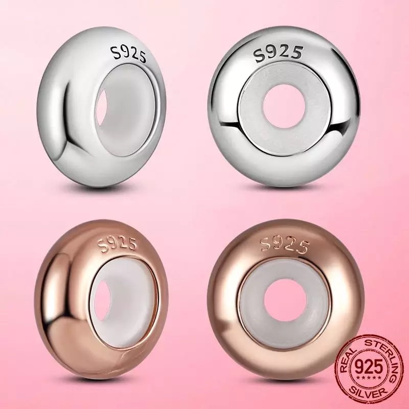 [Sale 50% HCM] Hạt charm chặn vòng bạc s925 lõi cao suCao cấp (vừa tất cả các loại vòng tay ...