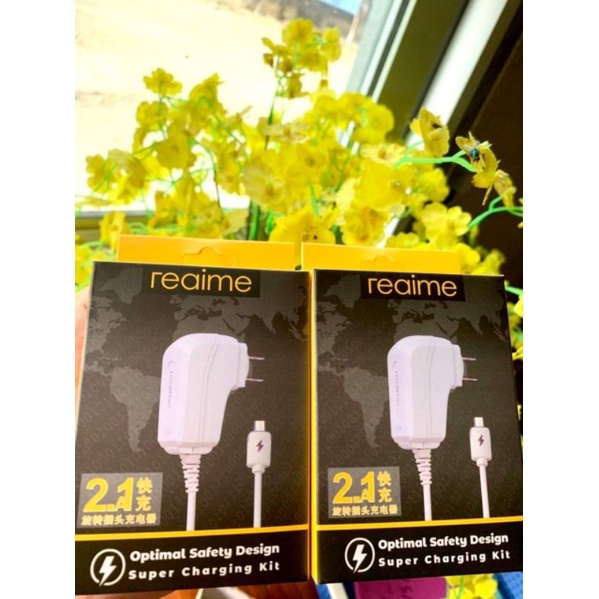 sạc liền dây đầu micro 2.1A REAIME có led chân xoay | Shopee Việt Nam